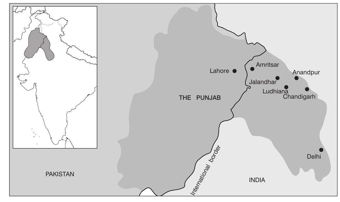 Map 3 the punjab according to gyanendra pandey, three