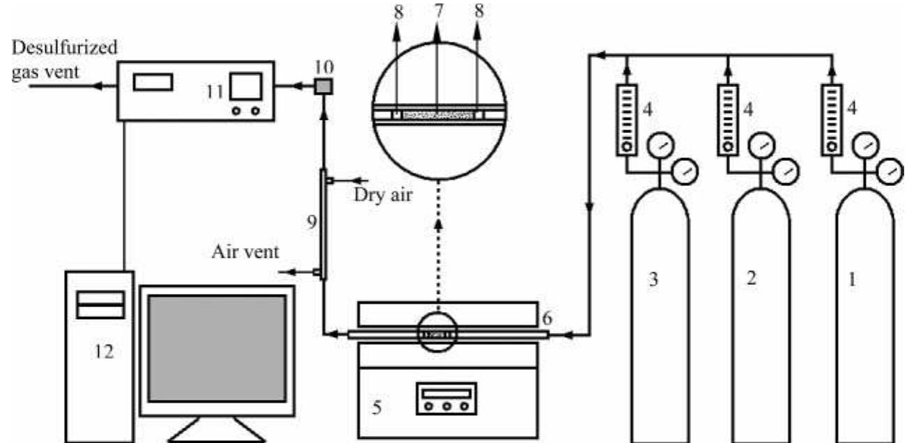 Experimental setup of the oxidation of so2. (legend: 1,