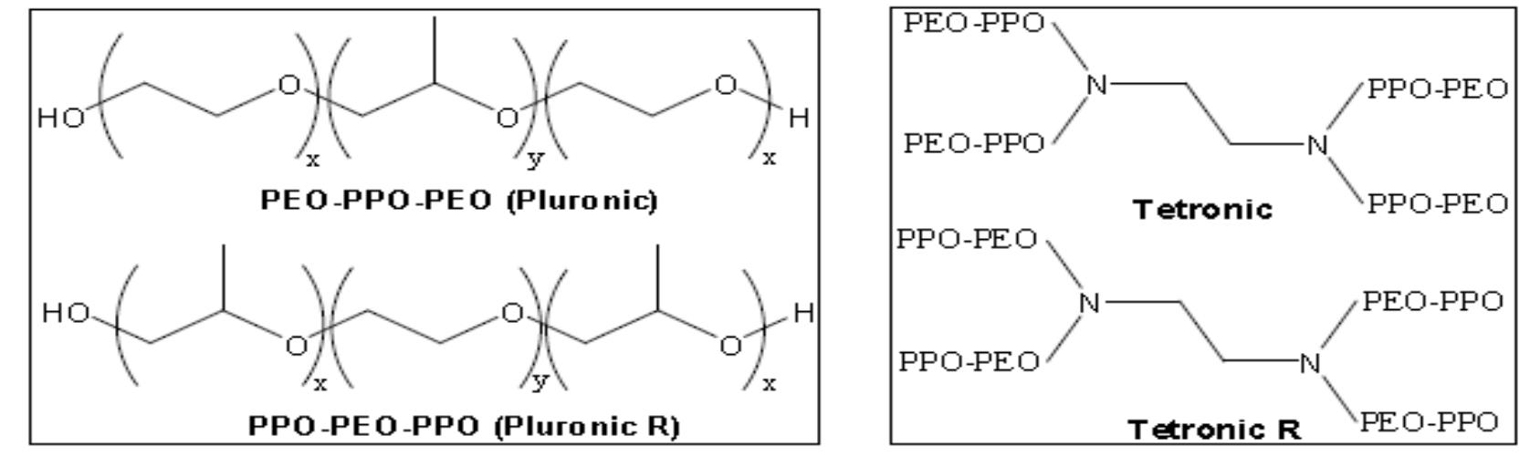 Schematic structure of polymers with amphiphilic balance