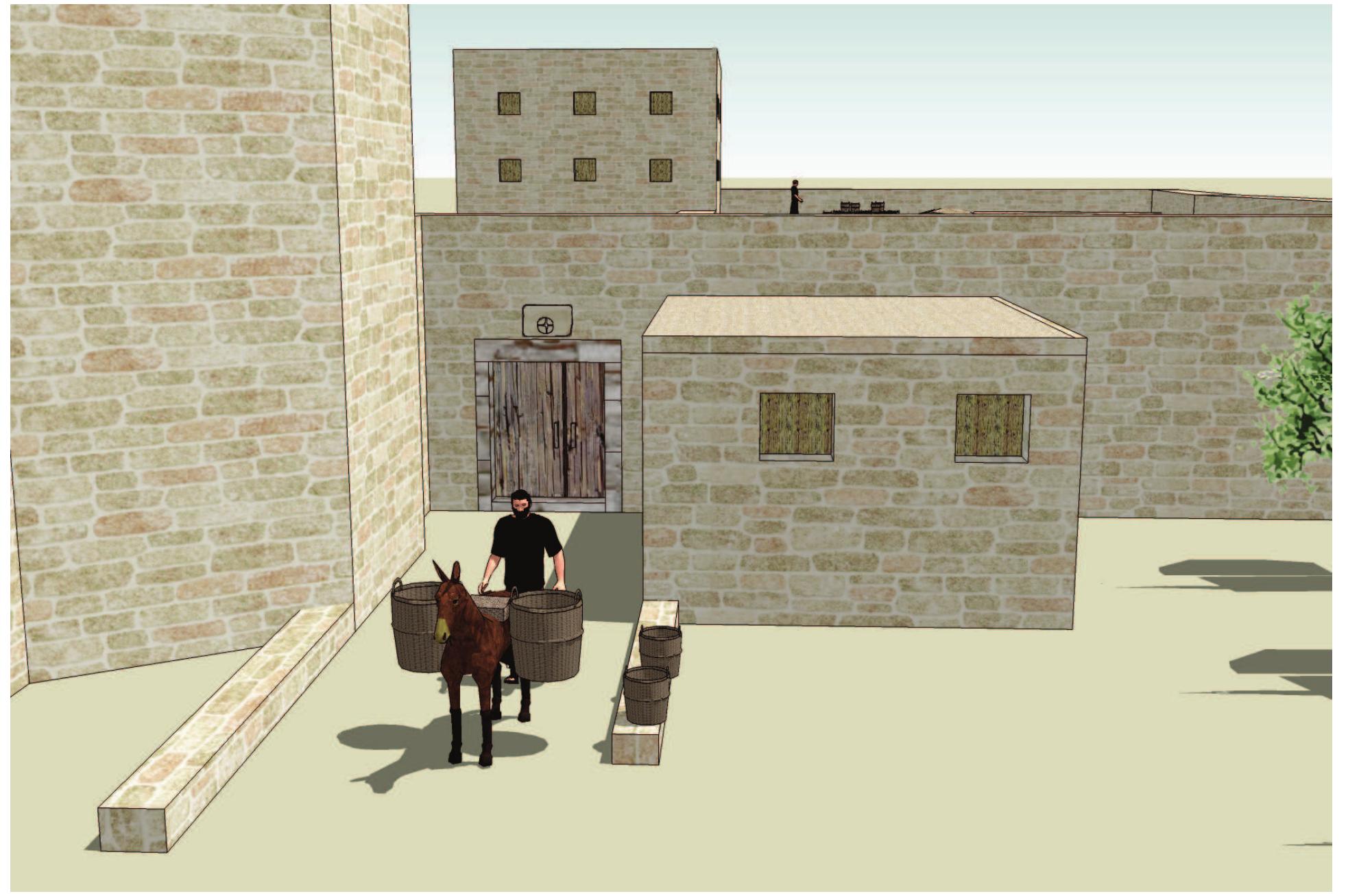16. reconstruction of the gateway, looking north. (drawing