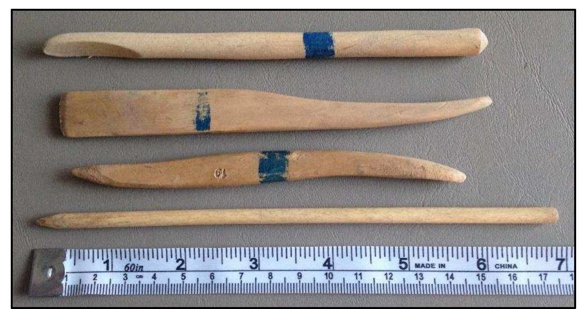 3 wooden tools used for fire brick carving. province of