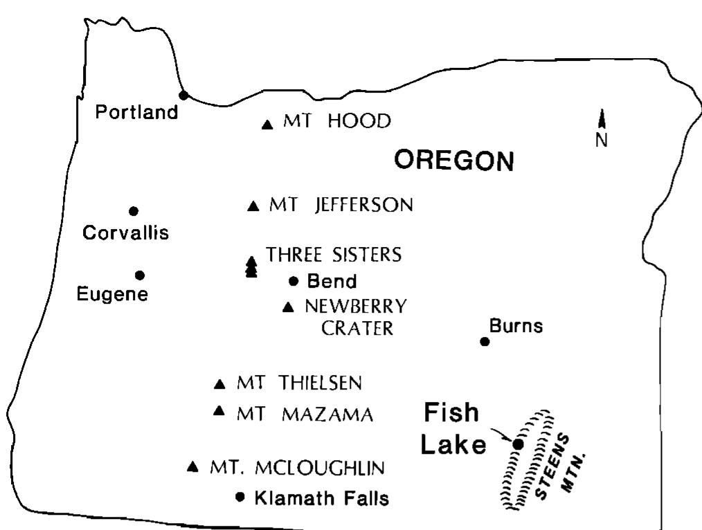 Map of oregon showing location of fish lake. major cascade