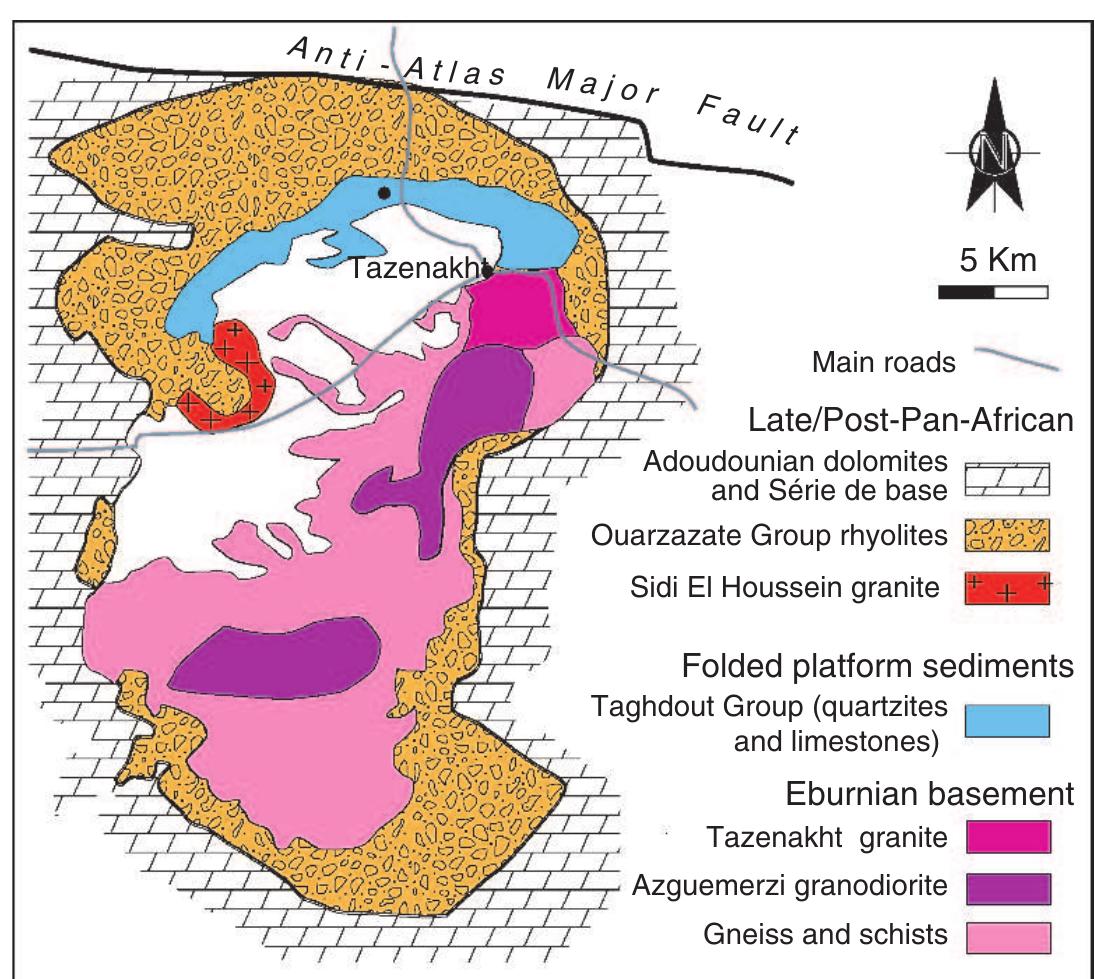5 schematic geological map of the zenaga boutonniére
