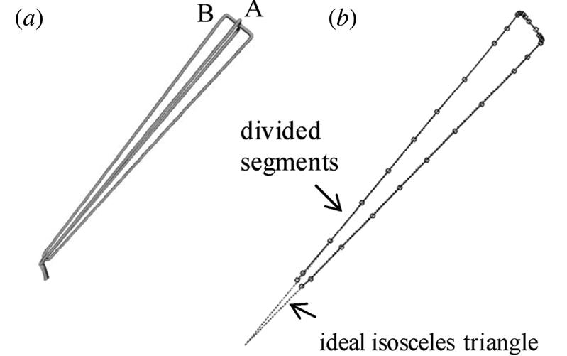 Measured shapes of the wound coils: (a) shows the 3d shape