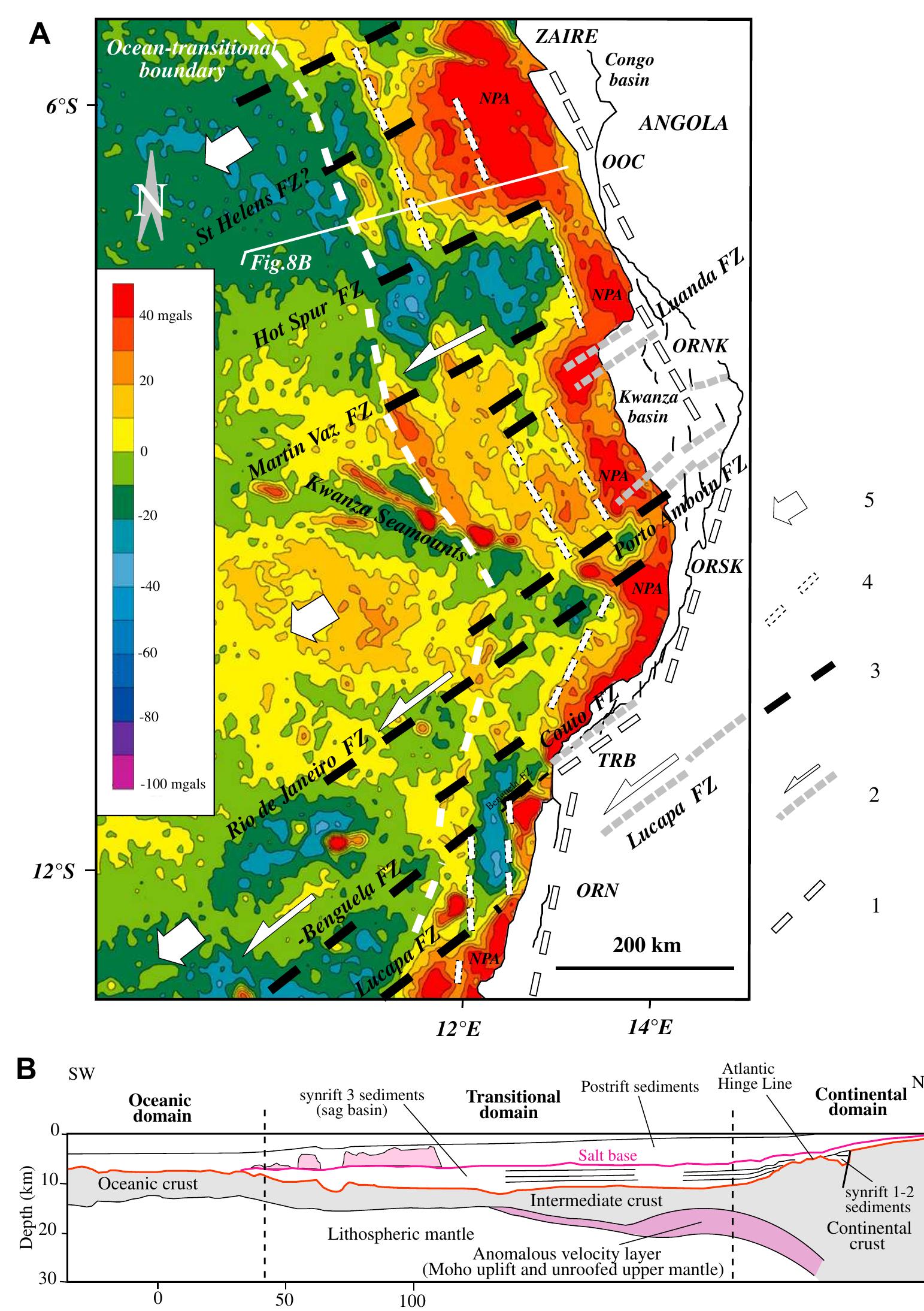 Structural a.1 x 1 min gridded free-air gravity anomaly map