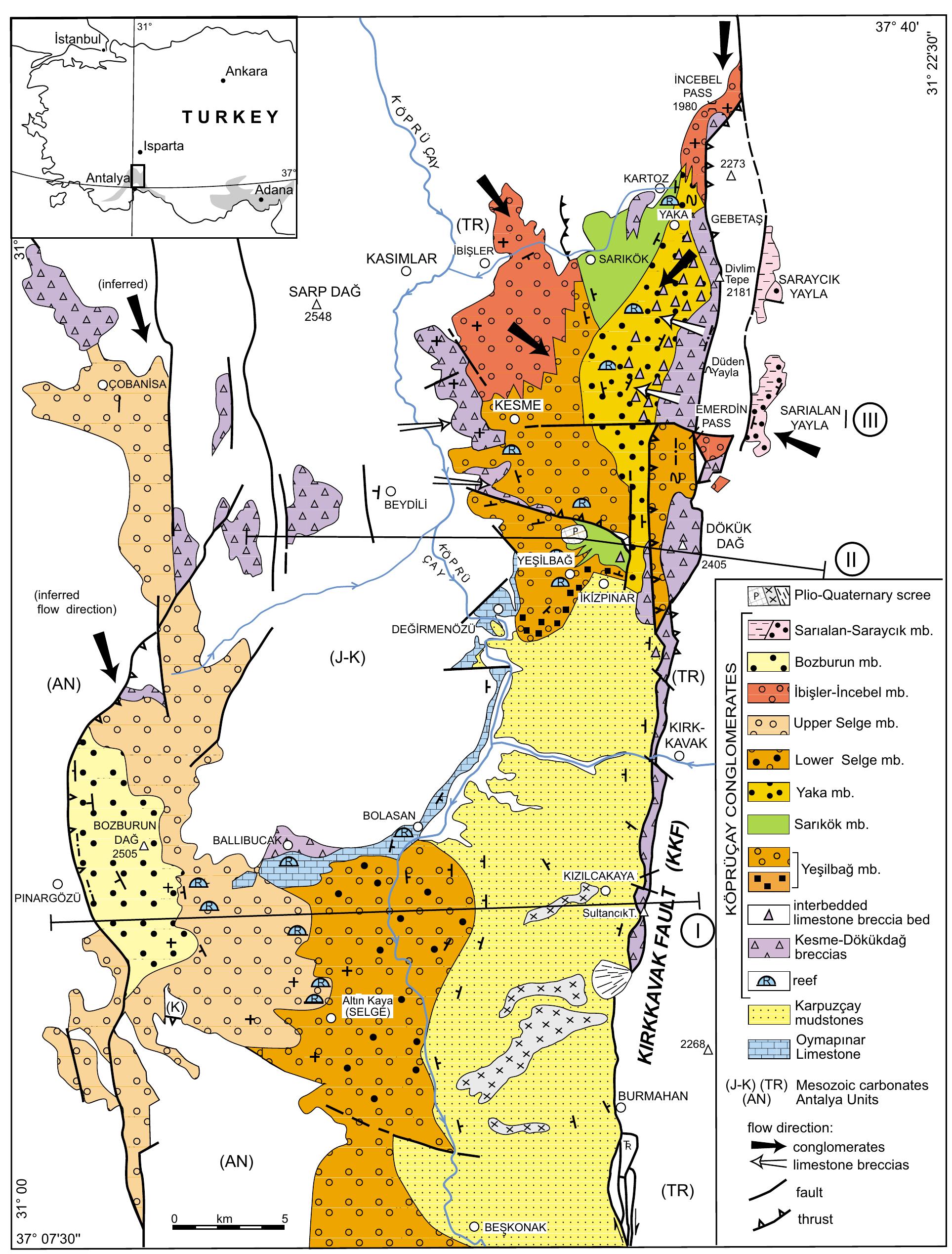 Geological setting and miocene facies map of the northern