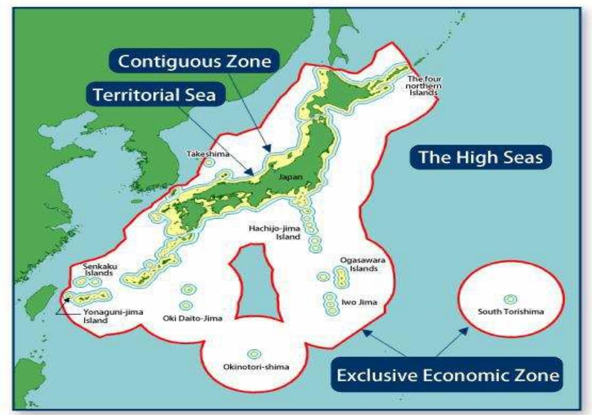 Japan's contiguous zone, territorial sea, and eez (japanese