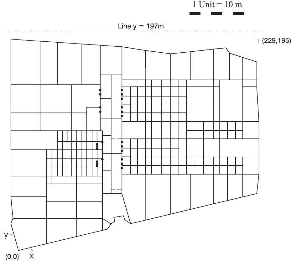 Santiago grounding system: plan of the earthing grid (the
