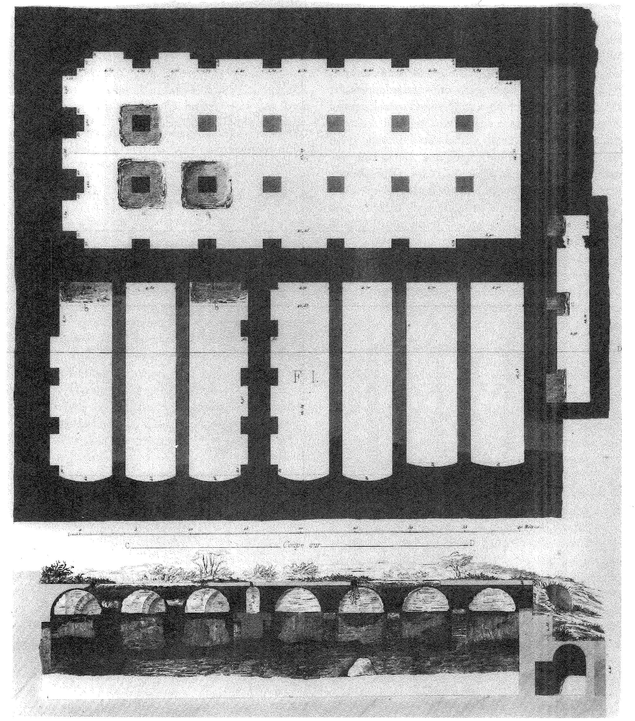 6 plan and section of the cisterns at hippo regius [algeria]