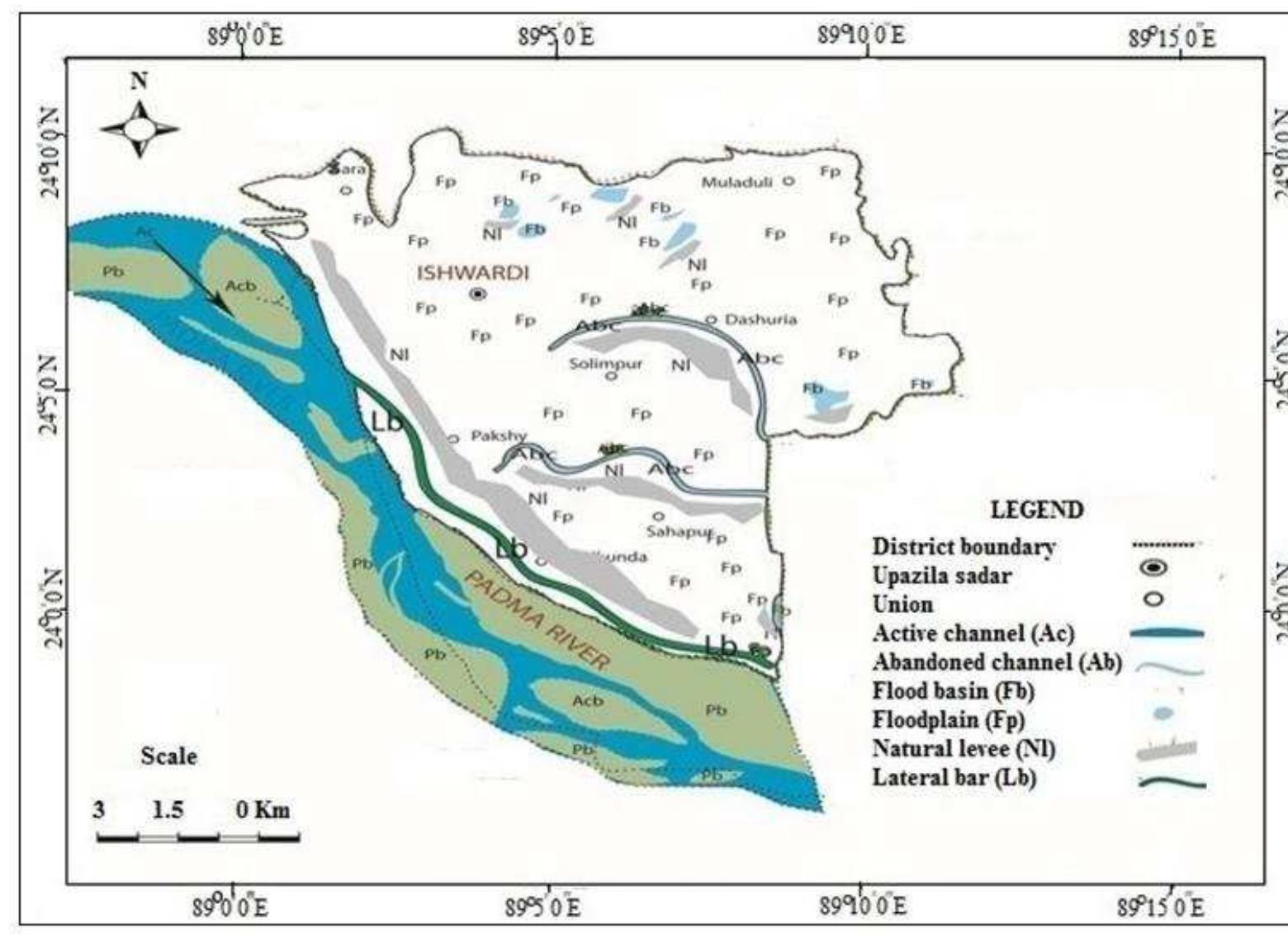 Geomorphological map of the study area