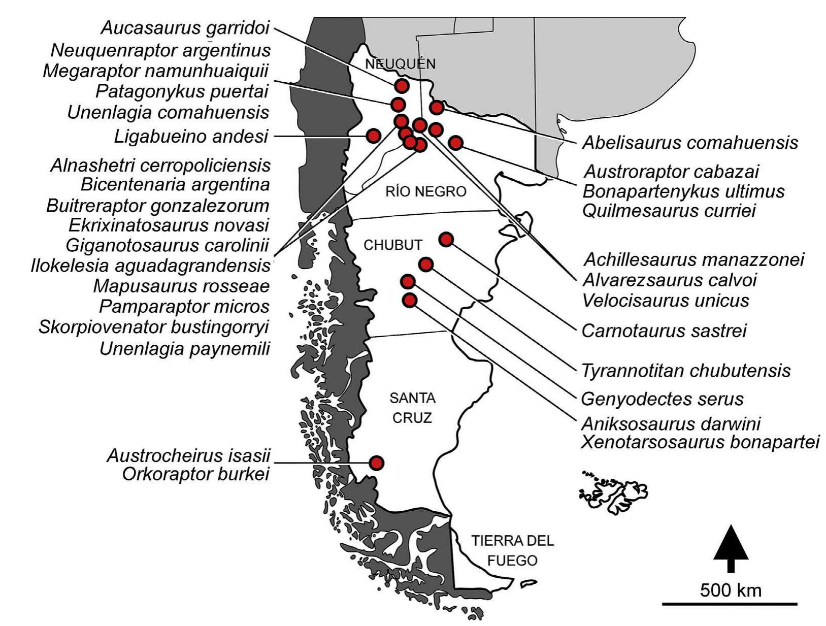 The mesozoic sedimentary basins that have yielded remains of