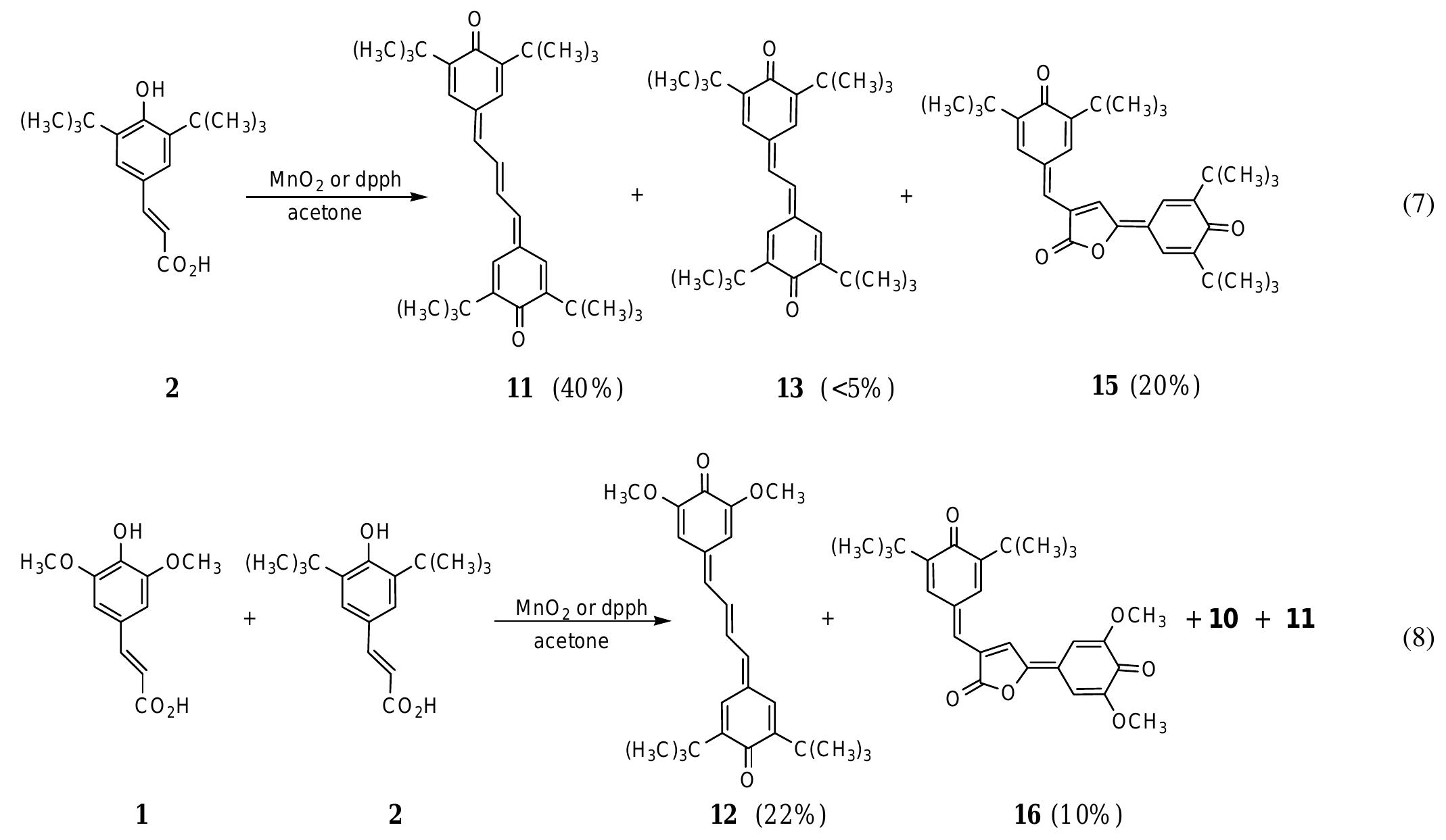 The resemblance of the uv-vis and nmr spectra of quinone 11