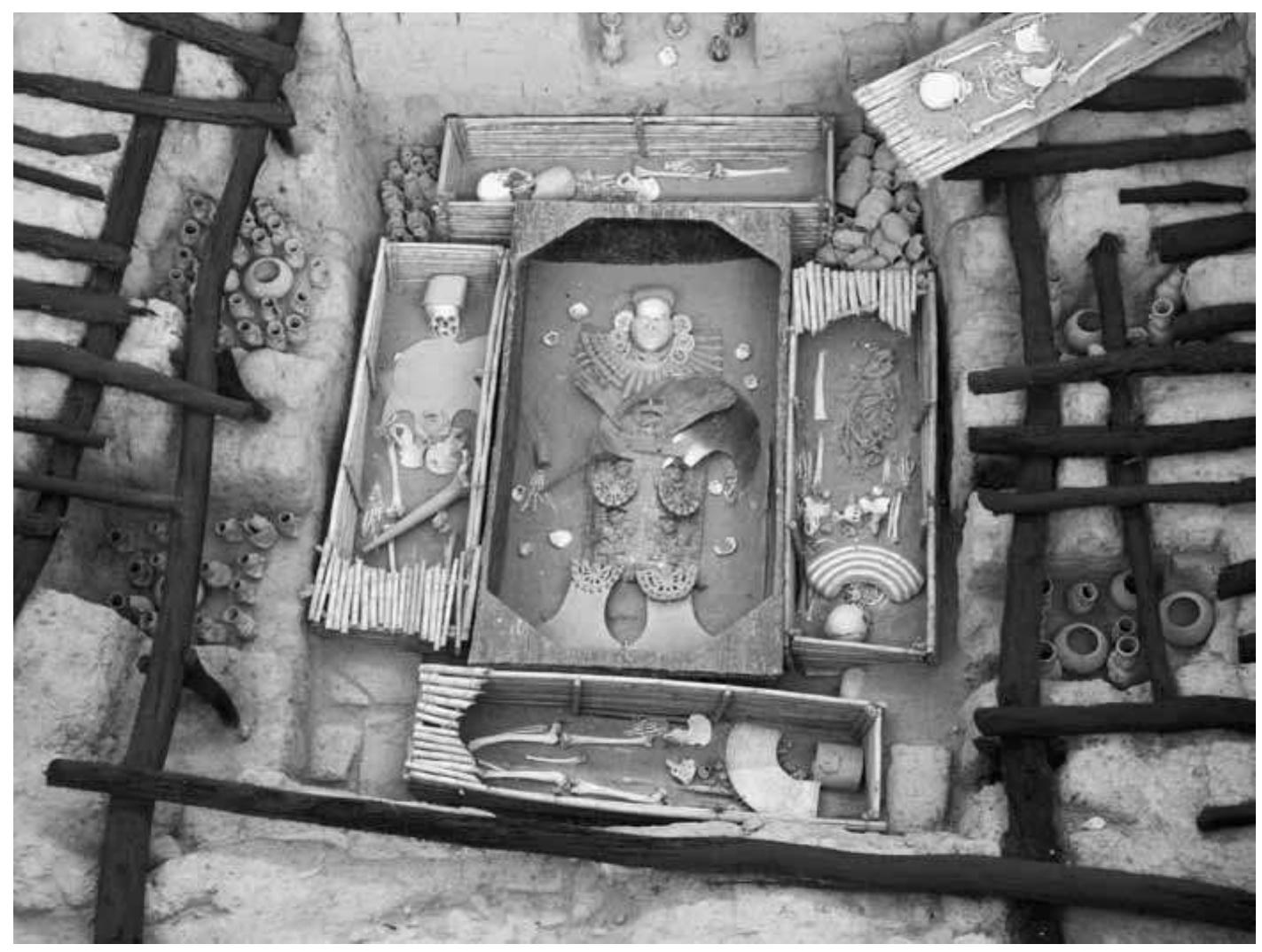 A reconstruction of the tomb of the lord of sipan in the