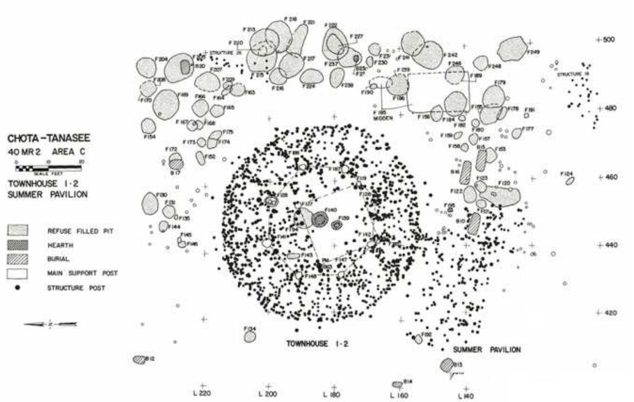 Map of the excavated footprint of townhouses 1 and 2 at