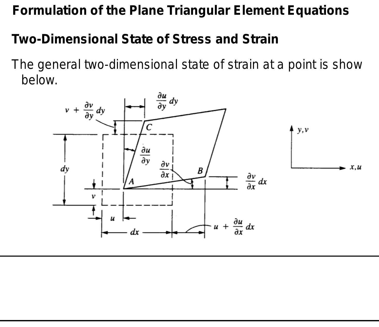Figure 15 - Plane Stress and Plane Strain Equations