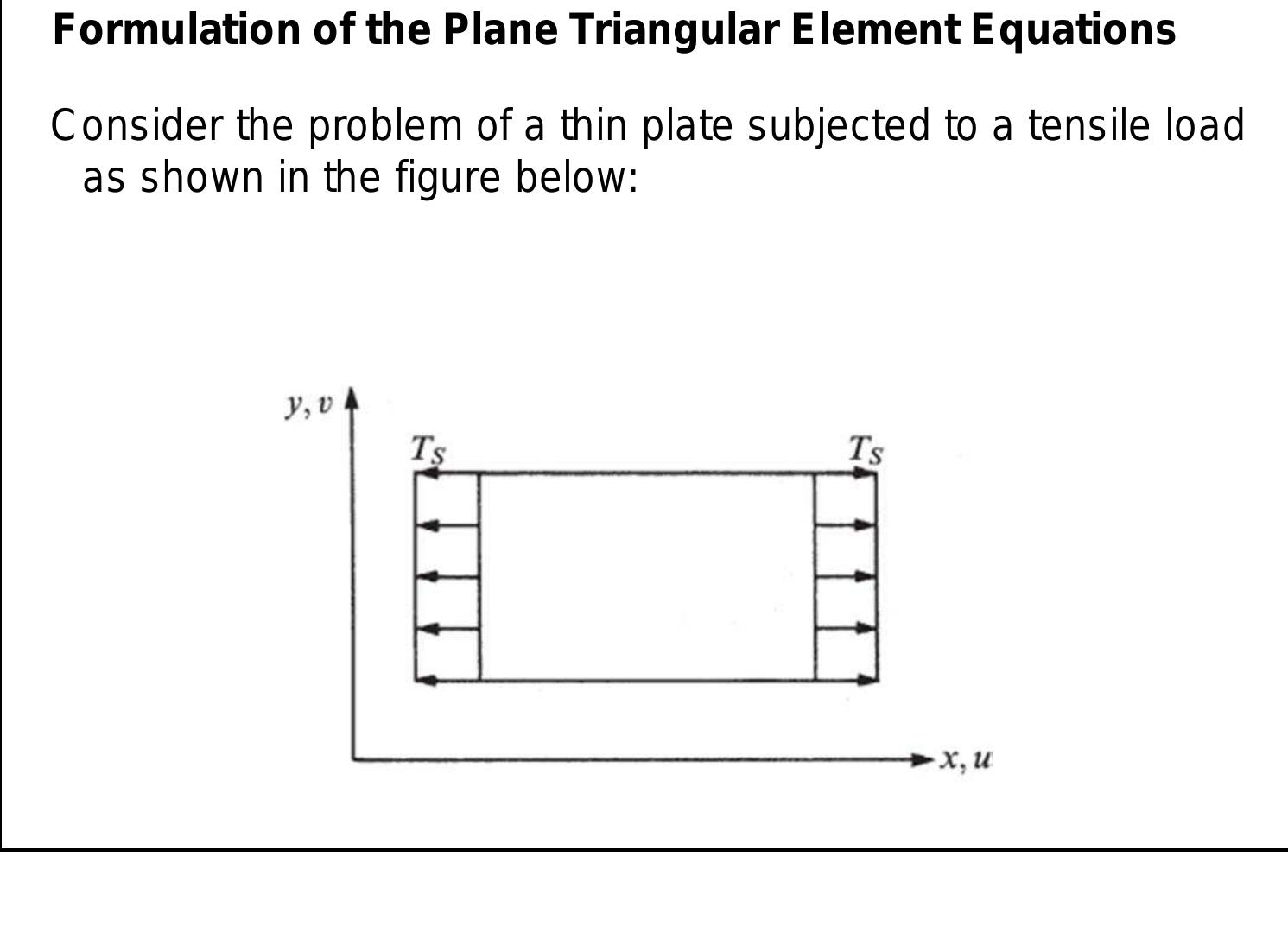 Figure 21 - Plane Stress and Plane Strain Equations