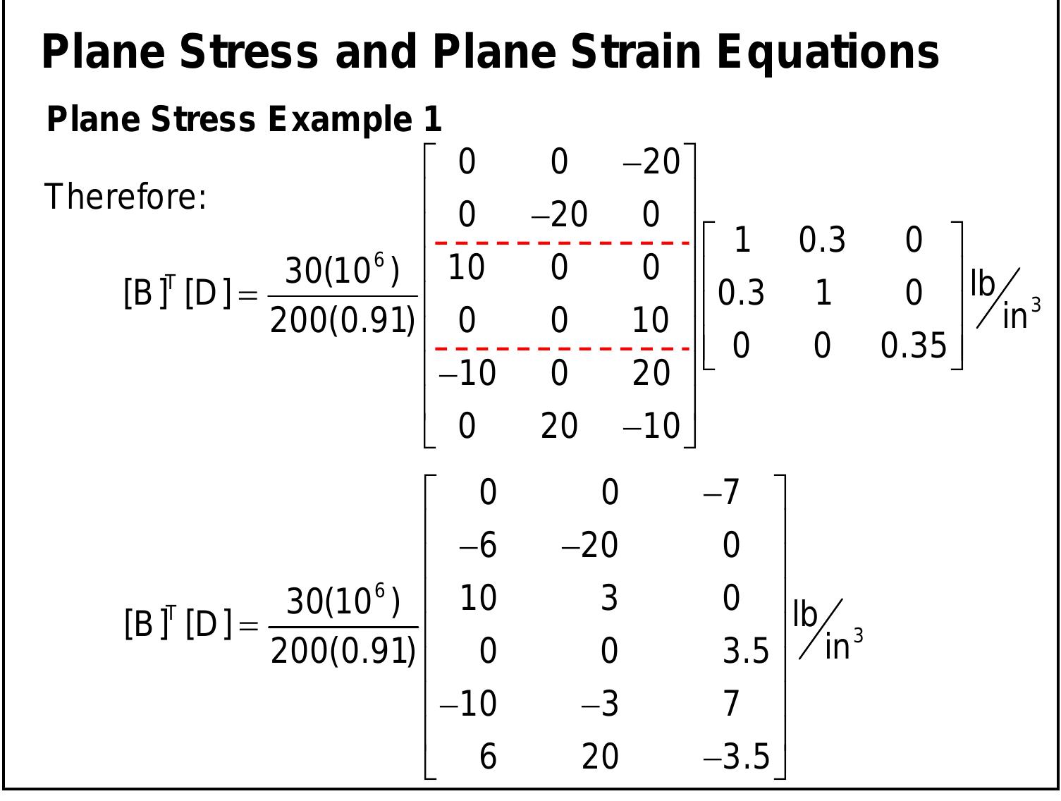Figure 76 - Plane Stress and Plane Strain Equations