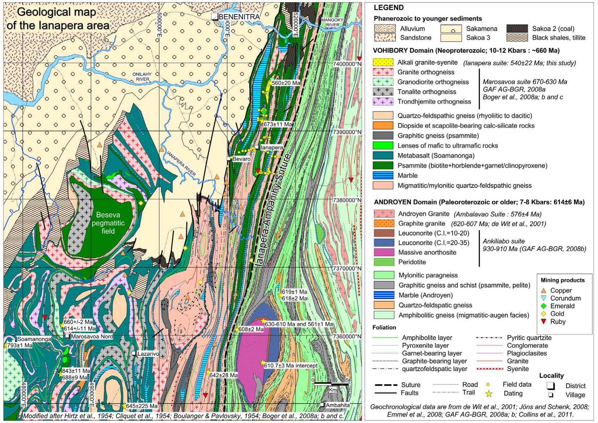 New regional geological map of the study area based on the