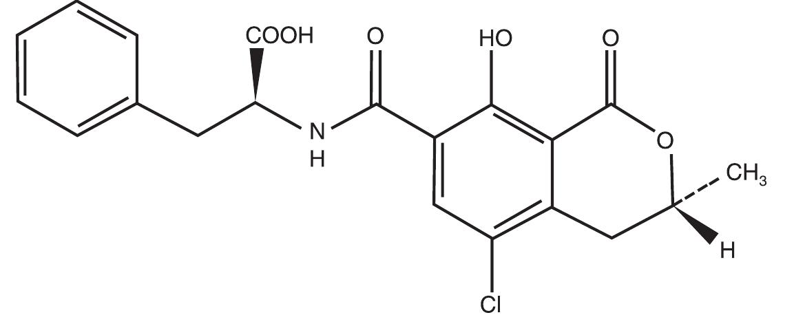 1. chemical structure of ochratoxin a.