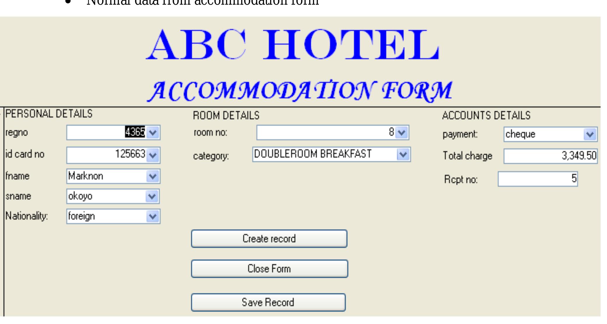 Figure 9 - BULUMAS MS WORD ABC HOTEL MANAGEMENT SYSTEM