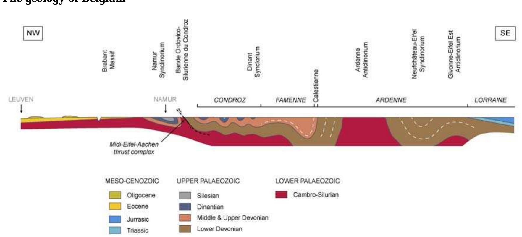 Simplified n-s geological section showing the geometrical