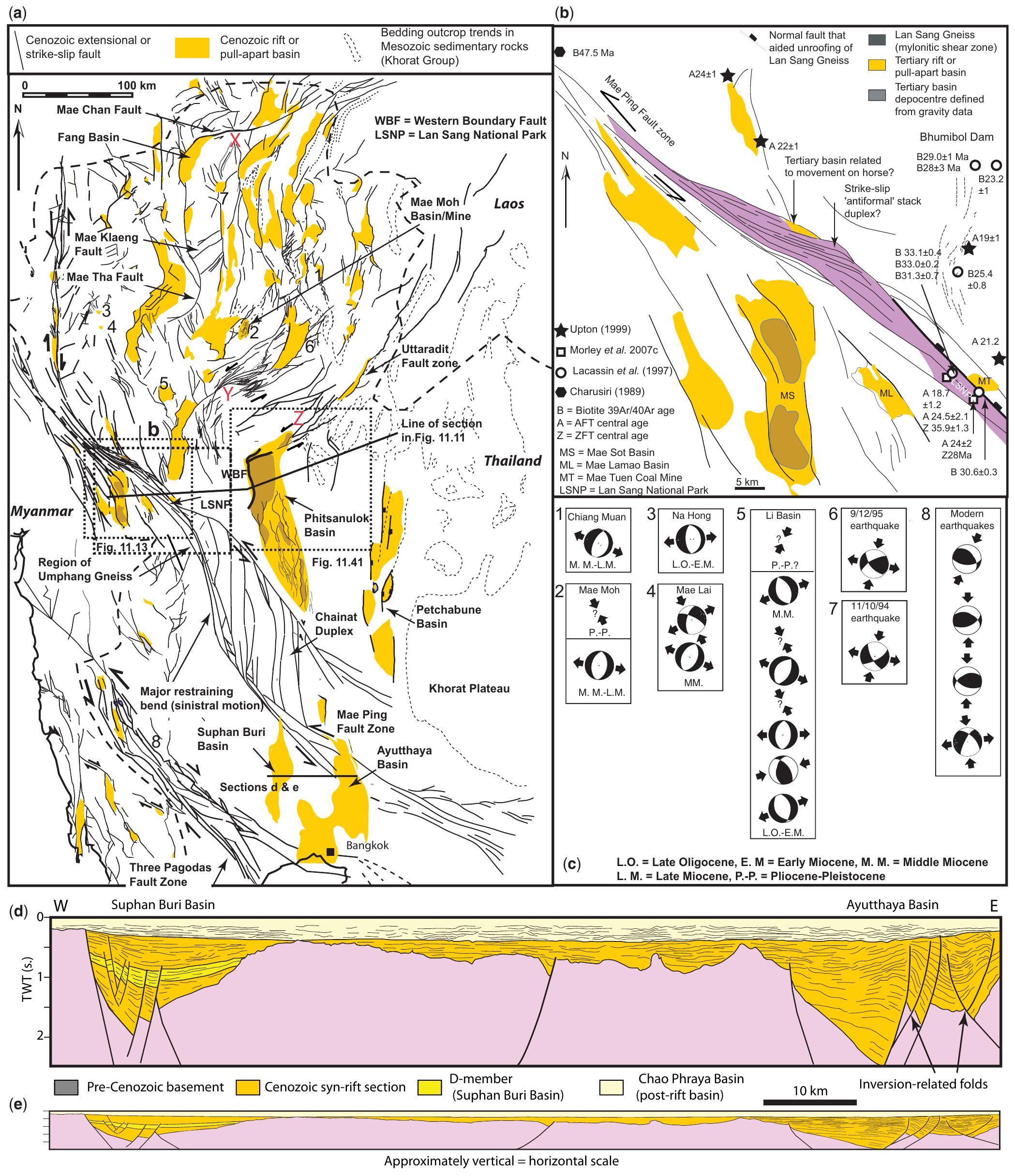 12. (a) map of central and northern thailand illustrating