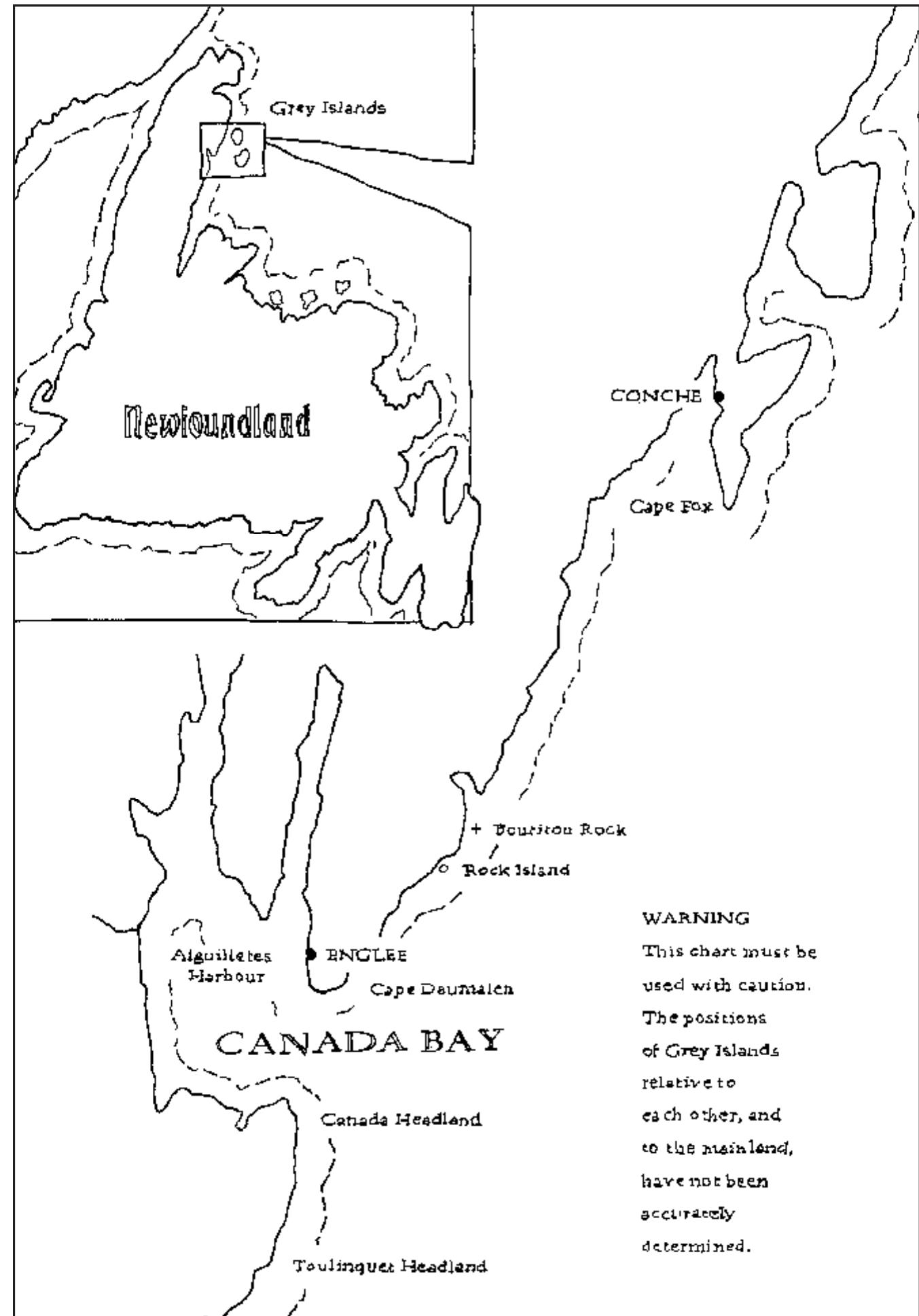 “map of the grey islands in relationship to northeastern