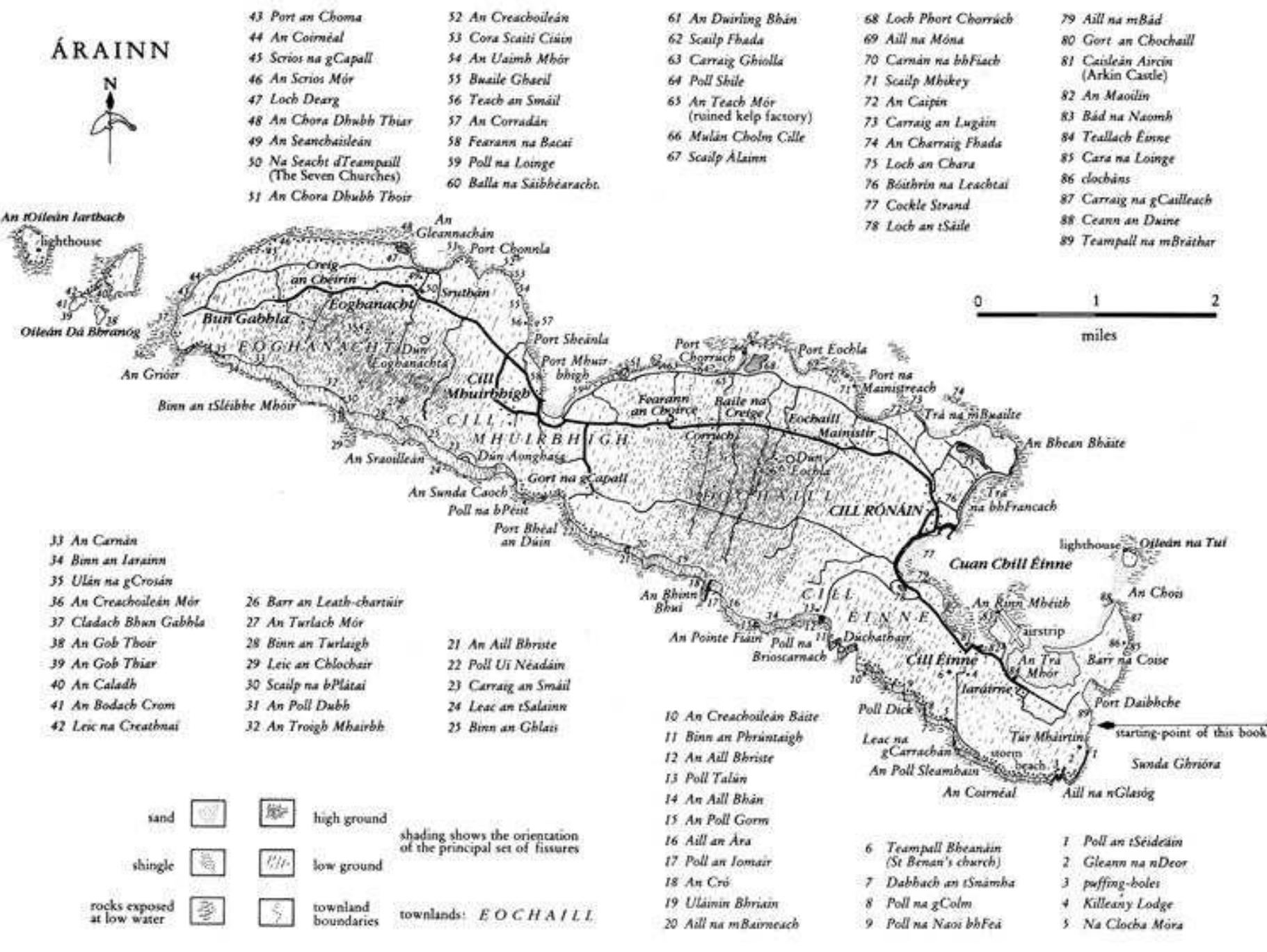 “map of arainn (inishmore).” map by tim robinson, stones of