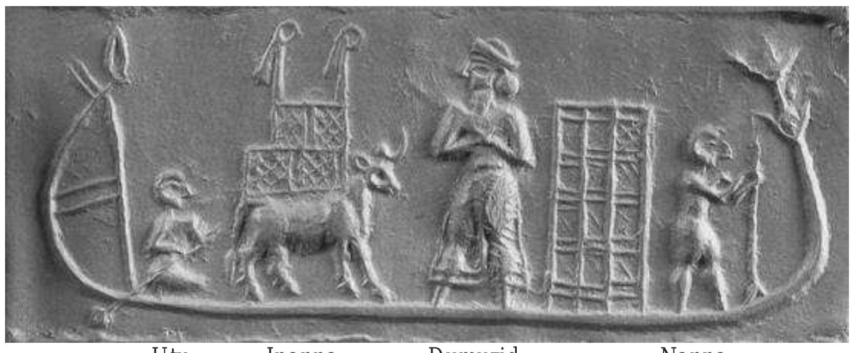 This drawing (5) shows isis in her sacred barge and below
