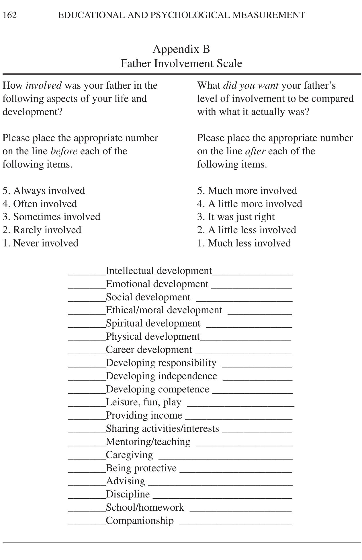 (PDF) The Father Involvement and Nurturant Fathering Scales ...