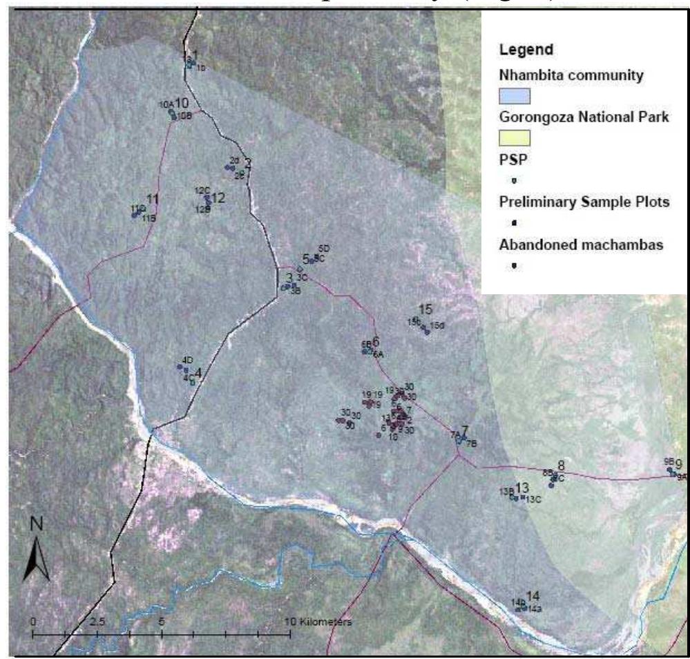 The area is adjacent to the south-west boundary of gorongosa