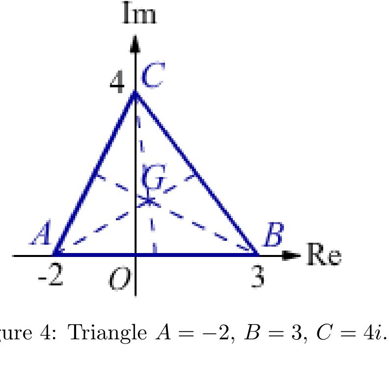 Example 3.1. for the triangle a(—2,0), b(3,0), c(0,4) find