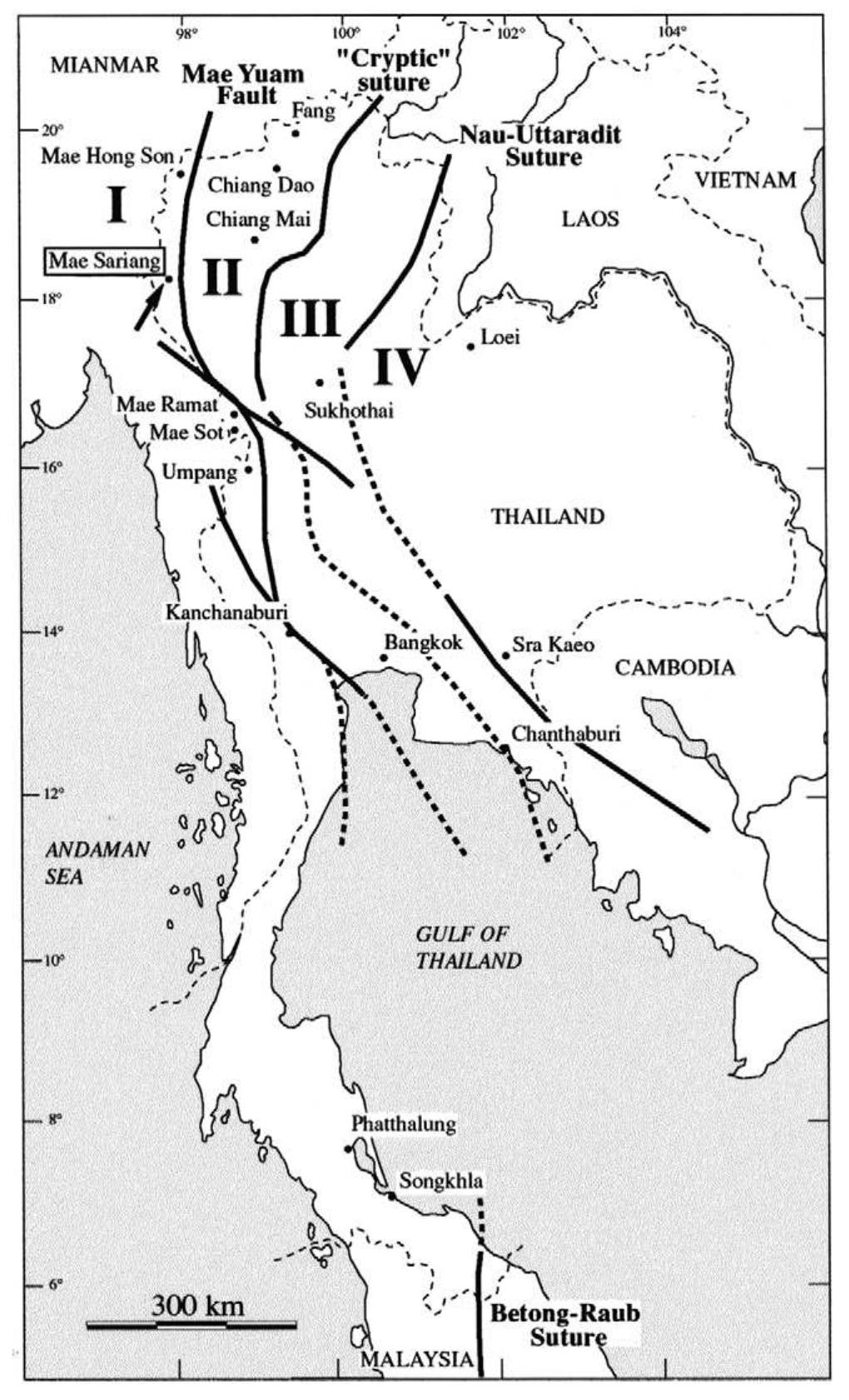 Index map showing the tectonic subdivisions of mainland