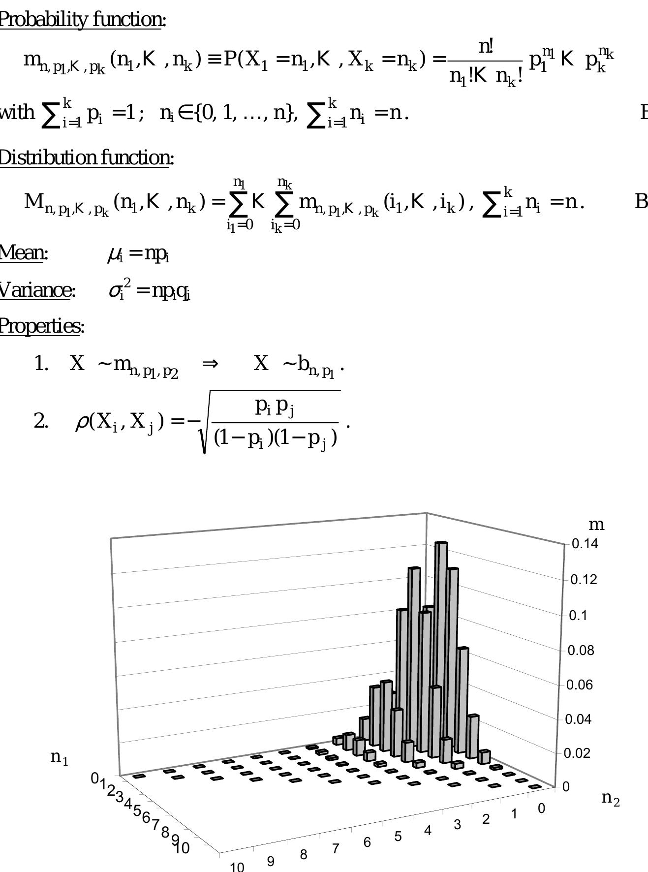 Bg multinomial probability function for the card-hand