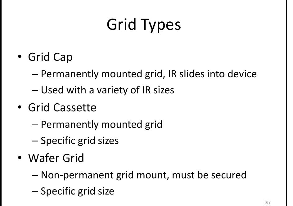 Figure 6 - Radiographic Grids Image-Forming X-Rays