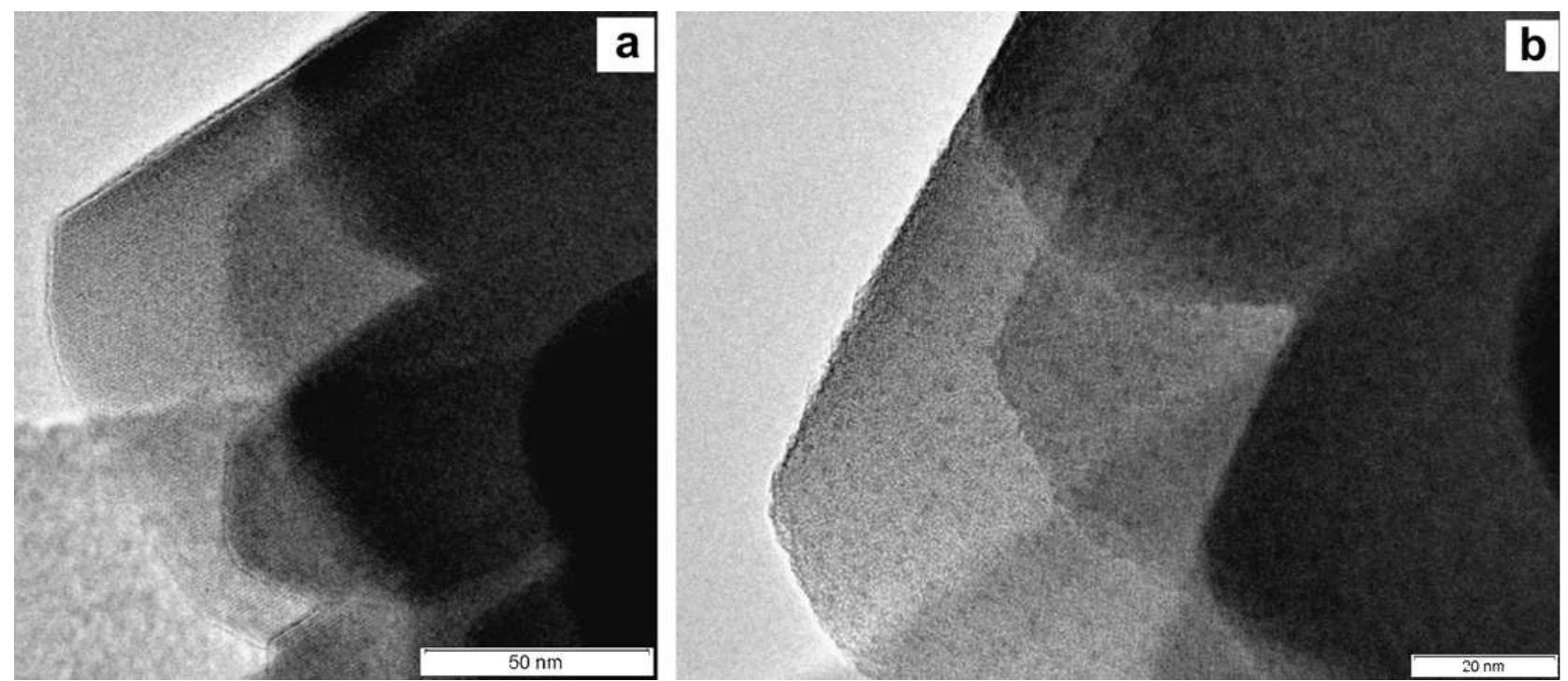 Hr-tem images of synthetic zeolite sample after the