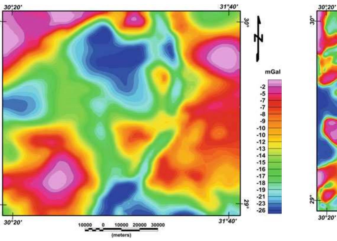 The top layer (surface layer) map for the gravity model
