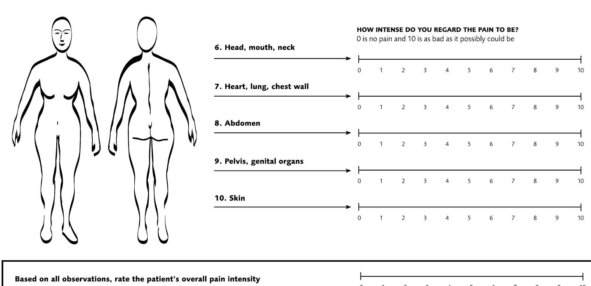 Make one or more cross/es on the pain drawing (front and