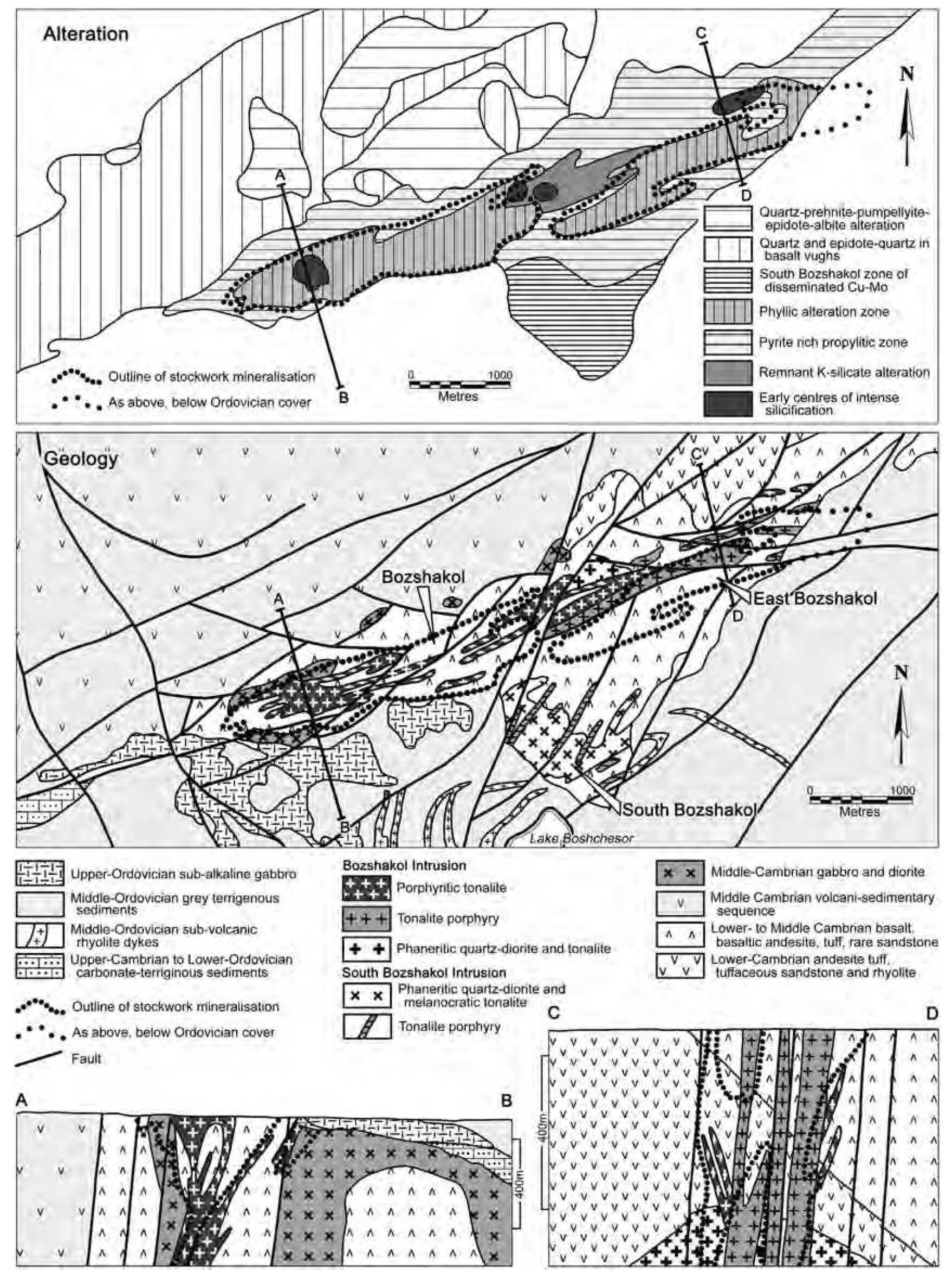 Geology, alteration and mineralisation at the bozshakol