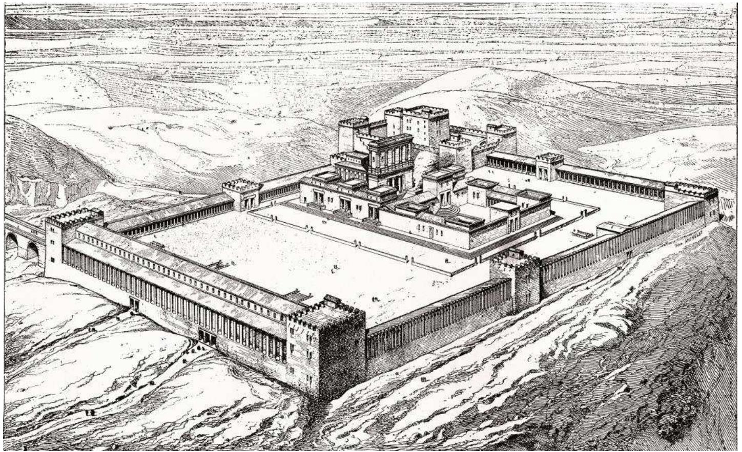 De saulcy’s reconstruction-drawing of the temple mount from