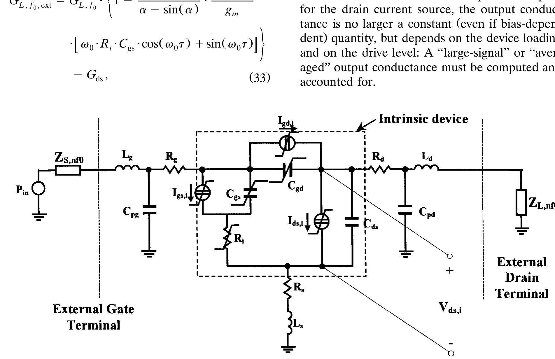 Nonlinear Equivalent Circuit Model Of The Active Device The