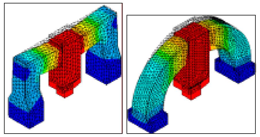 Deformed bridges by fem analysis