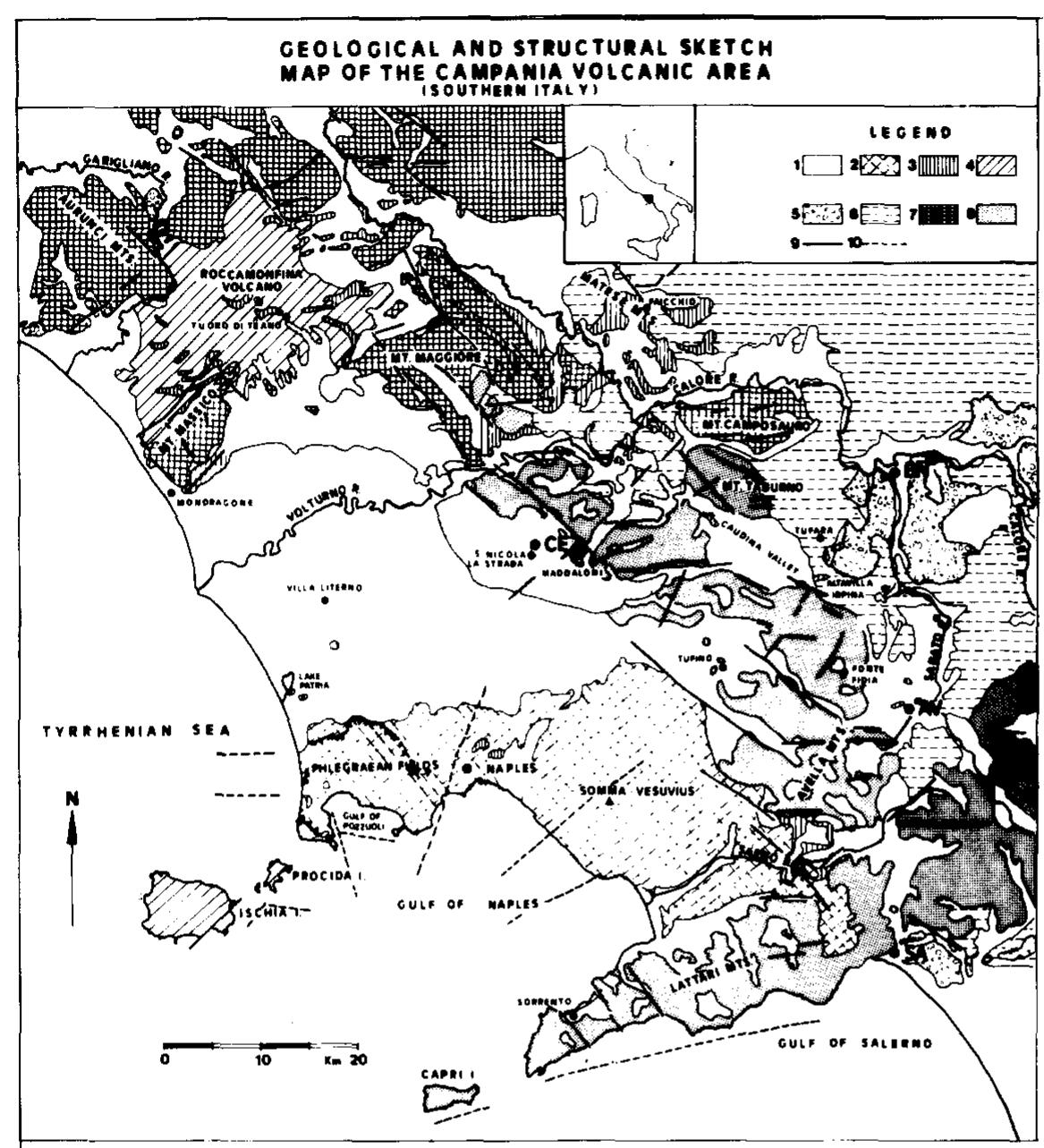 ‘ig. 1 geological and structural sketch map of the campania