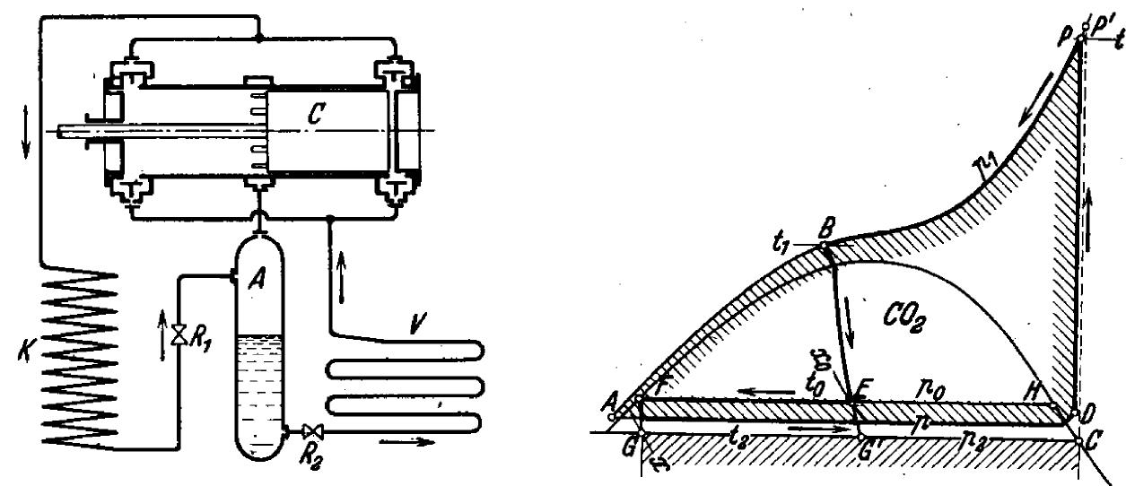 Voorhees dual-effect compressor circuit (left) and