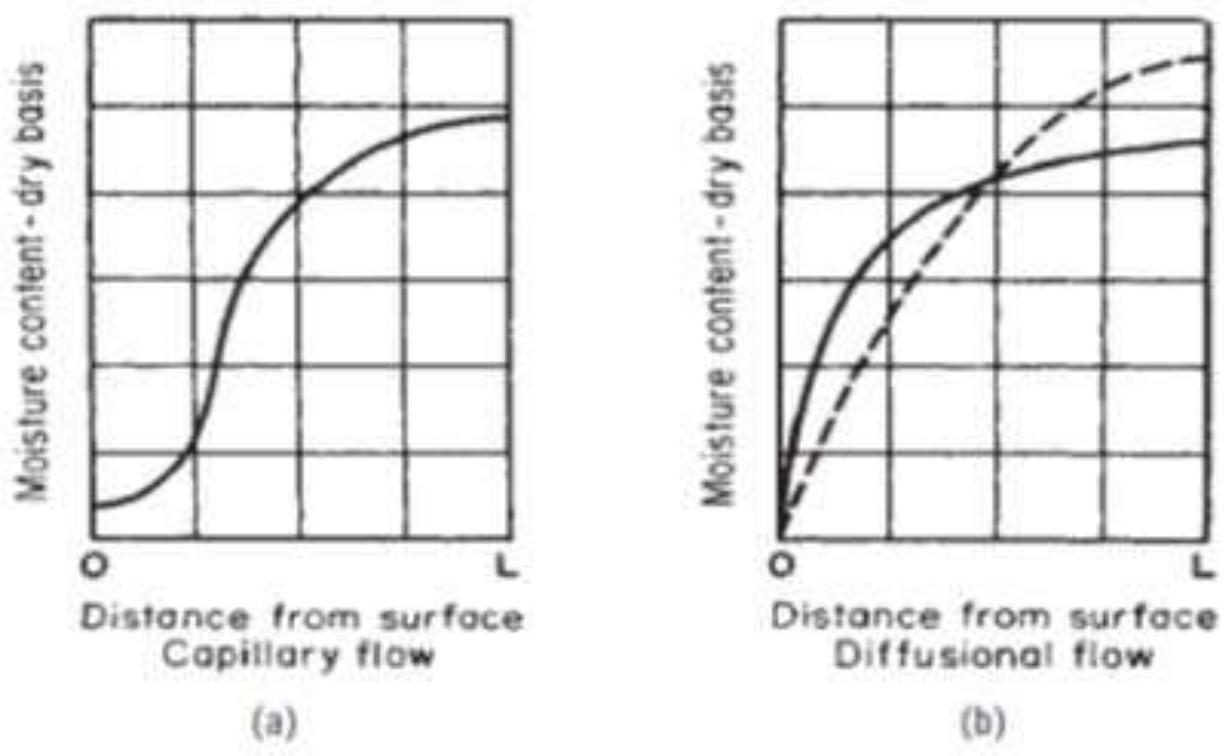 3. two types of internal moisture gradients in solid drying