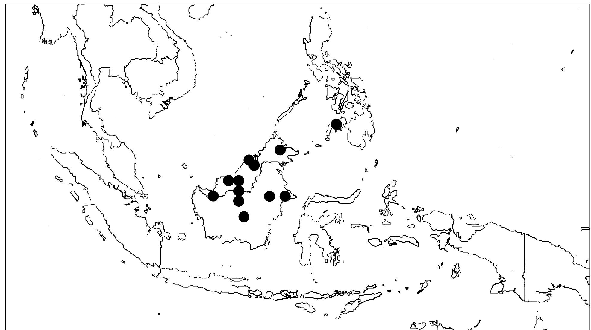 Map 19. distribution of tejjsmanniodendron unifoliolatum.