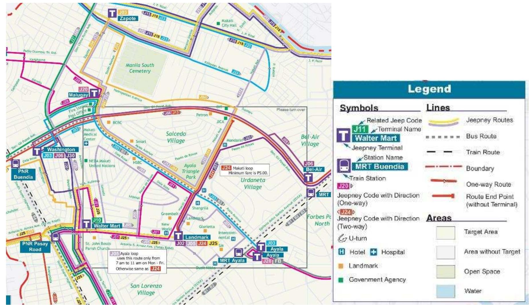 Makati city (partial) transit map japan international