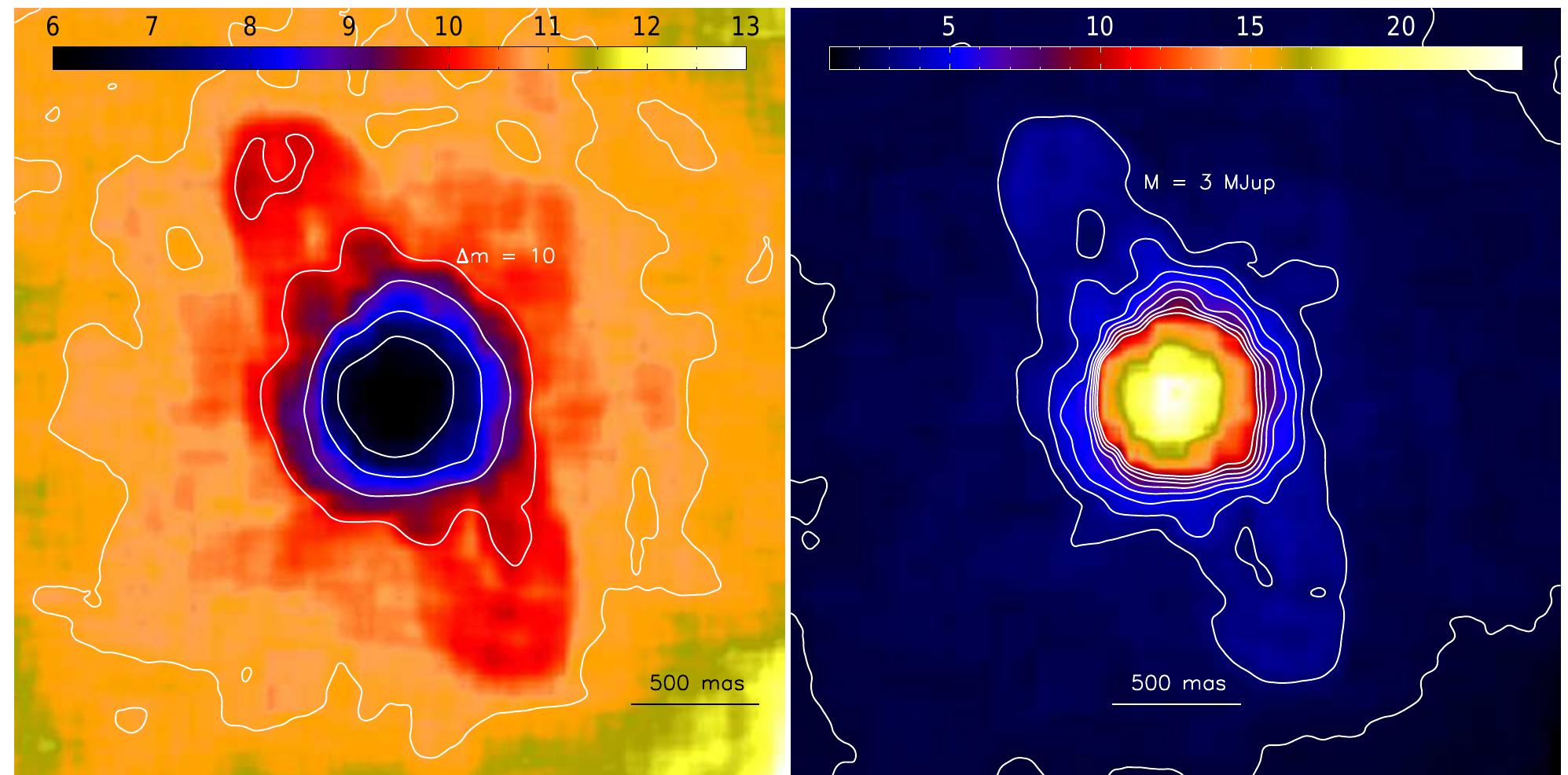 2d map of 5-sigma detection limit of point-like structures
