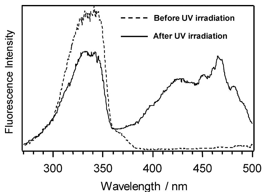 Fluorescence excitation spectra of 7-hq in mthf glass matrix