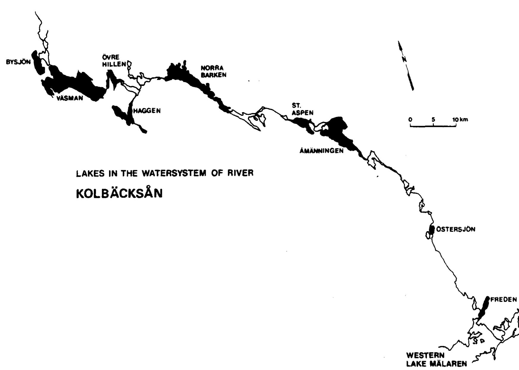 Map illustrating the geographical position of the lakes